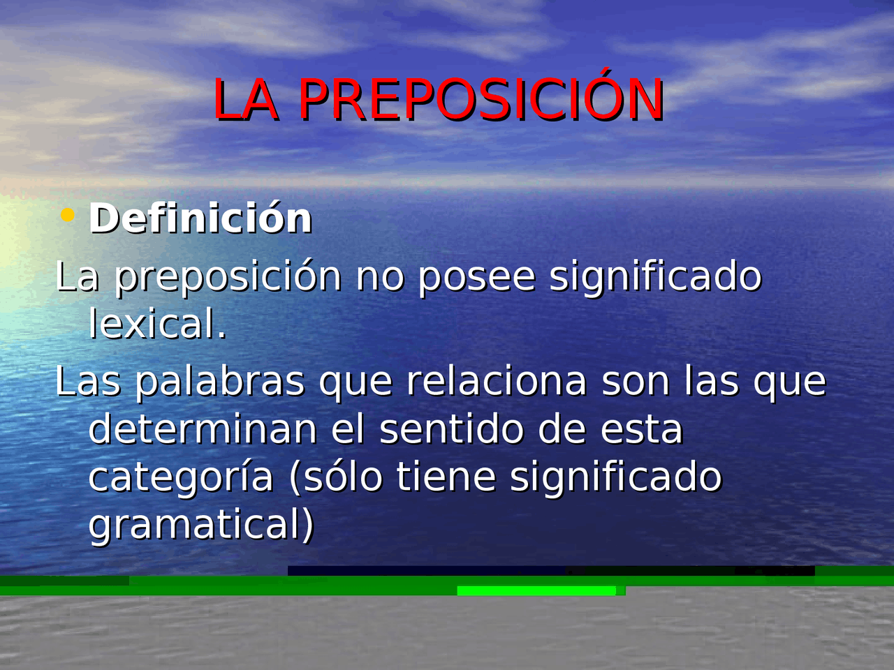 La preposición conceptos ,nociones y usos - Docsity