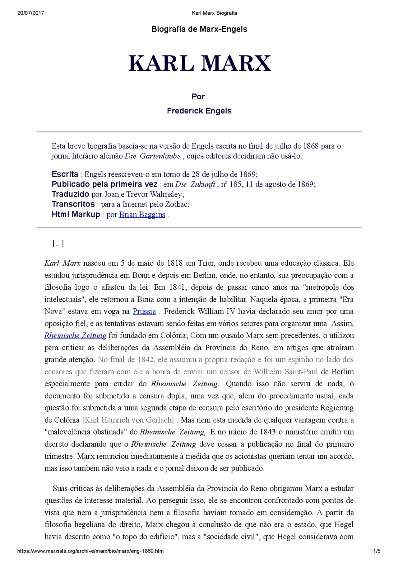 Karl Marx Biografia.pdf - Docsity