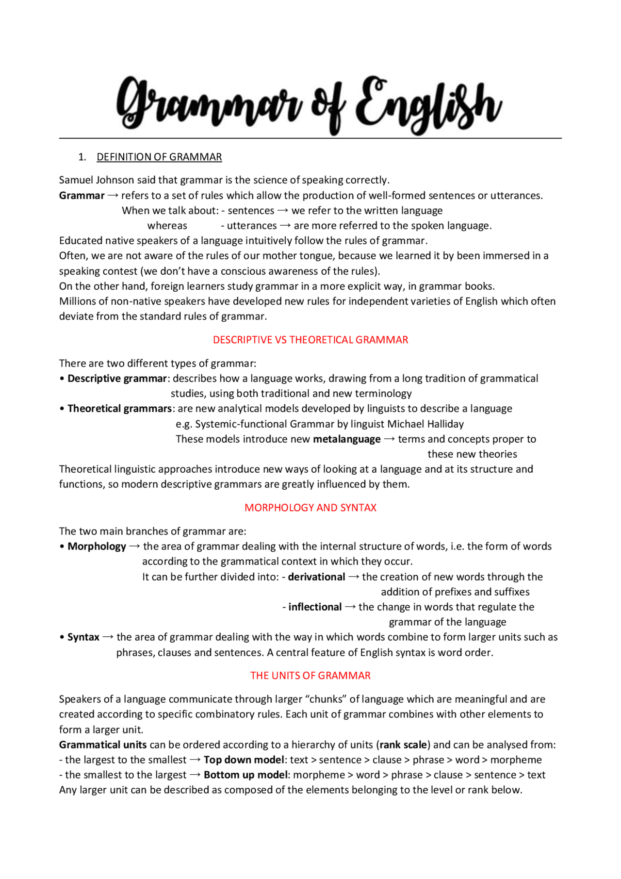 A Handbook of Present-day English - Docsity