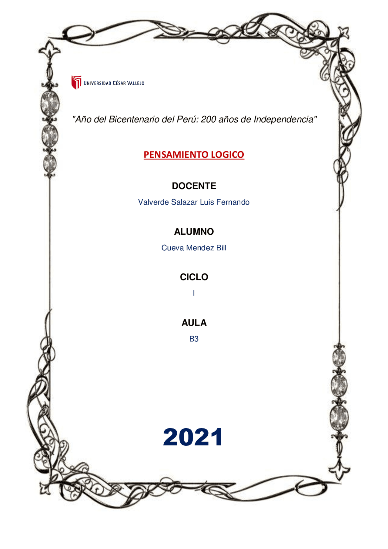 Pensamiento Lógico Matemático Docsity