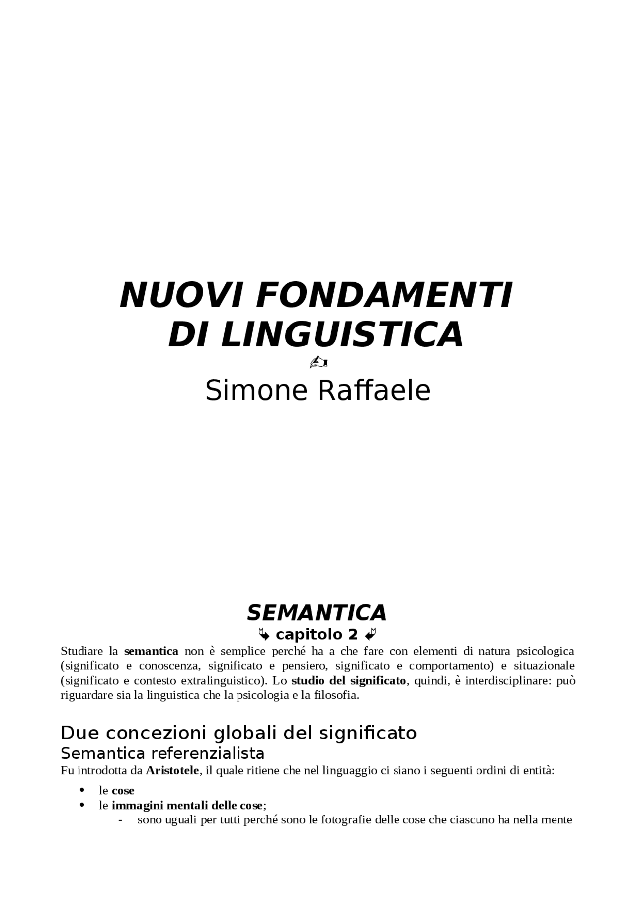 Nuovi Fondamenti Di Linguistica Di S Raffaele Docsity