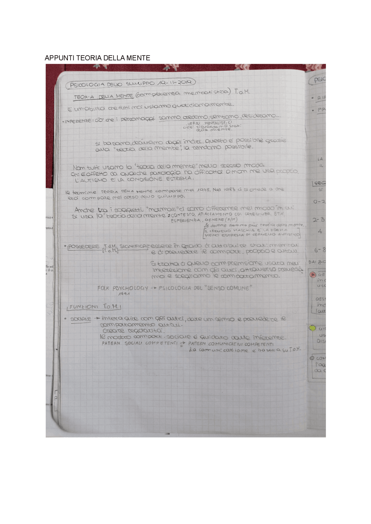 Teoria Della Mente Tom Docsity