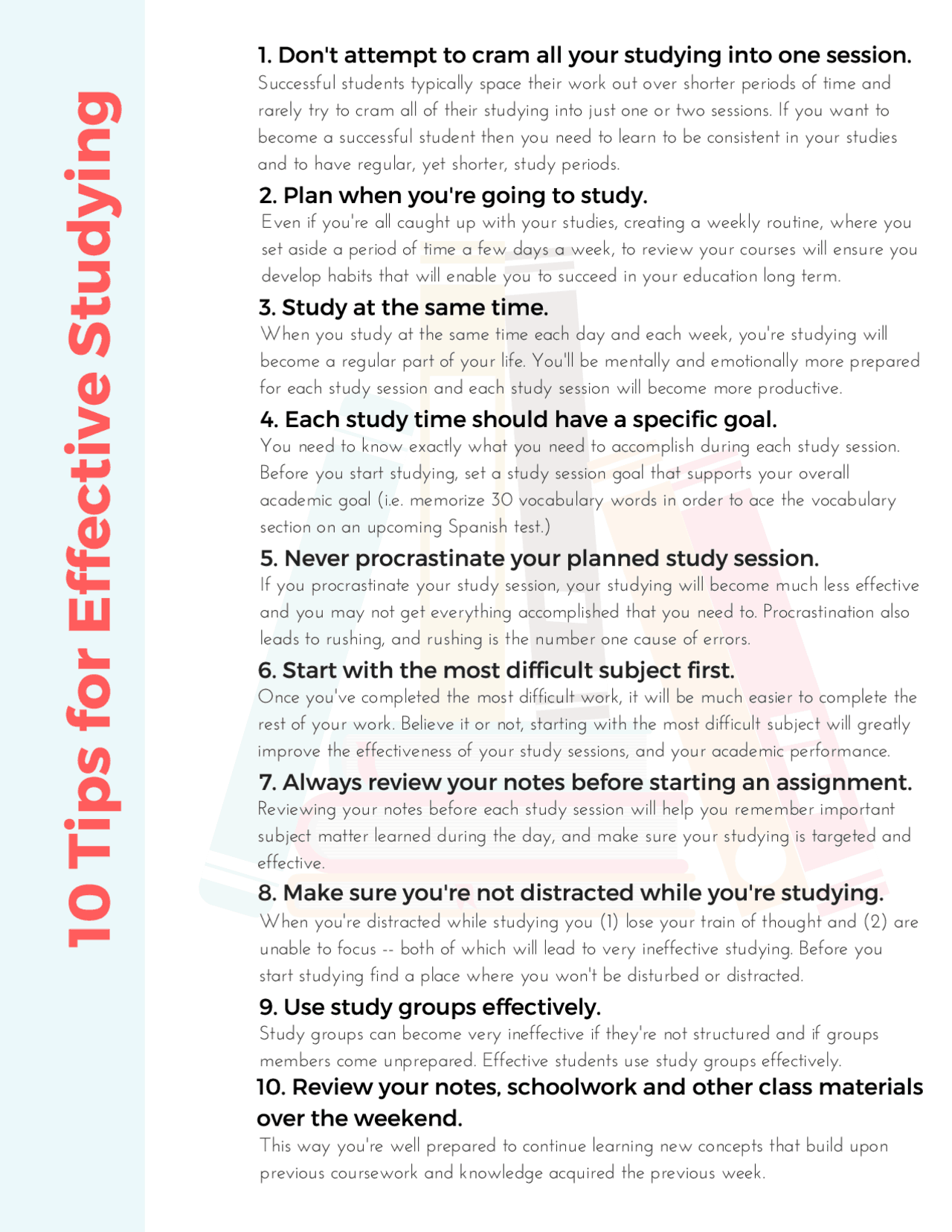 Study Effective 10 Tips - Docsity