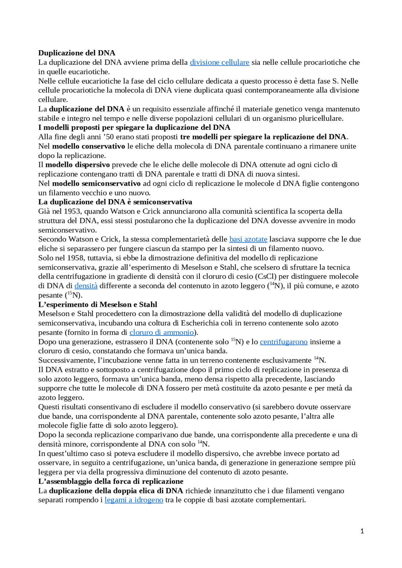 Duplicazione Del Dna Docsity