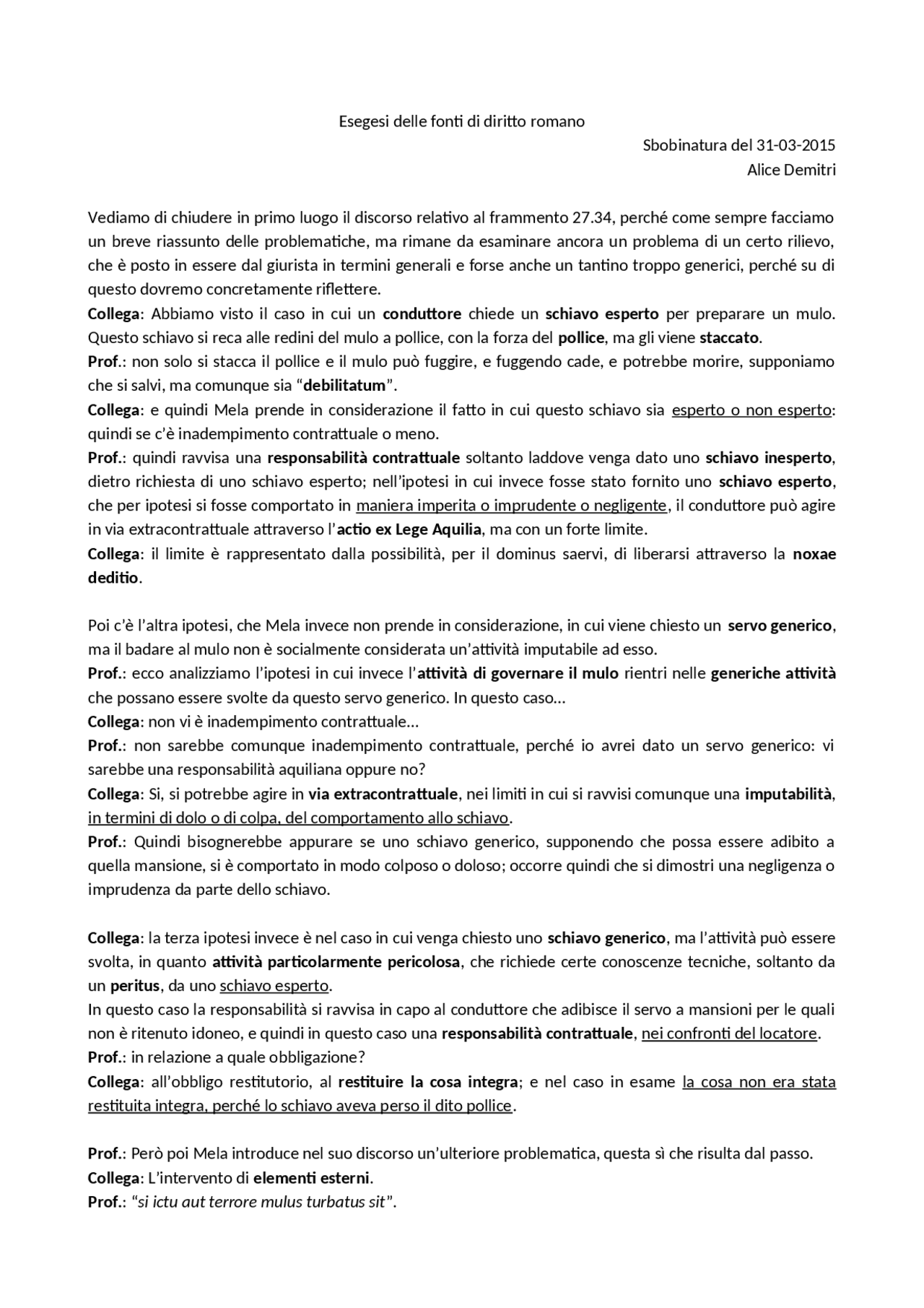 Esegesi Delle Fonti Di Diritto Romano Docsity