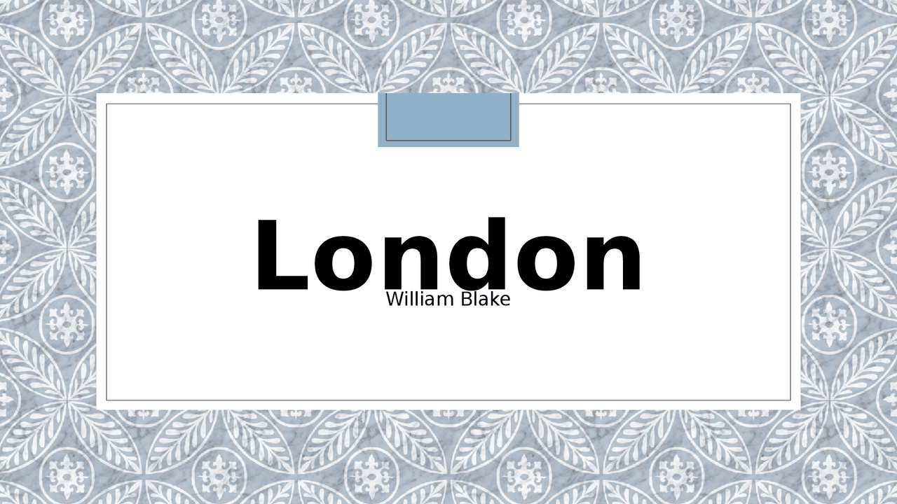 London - William Blake - Docsity
