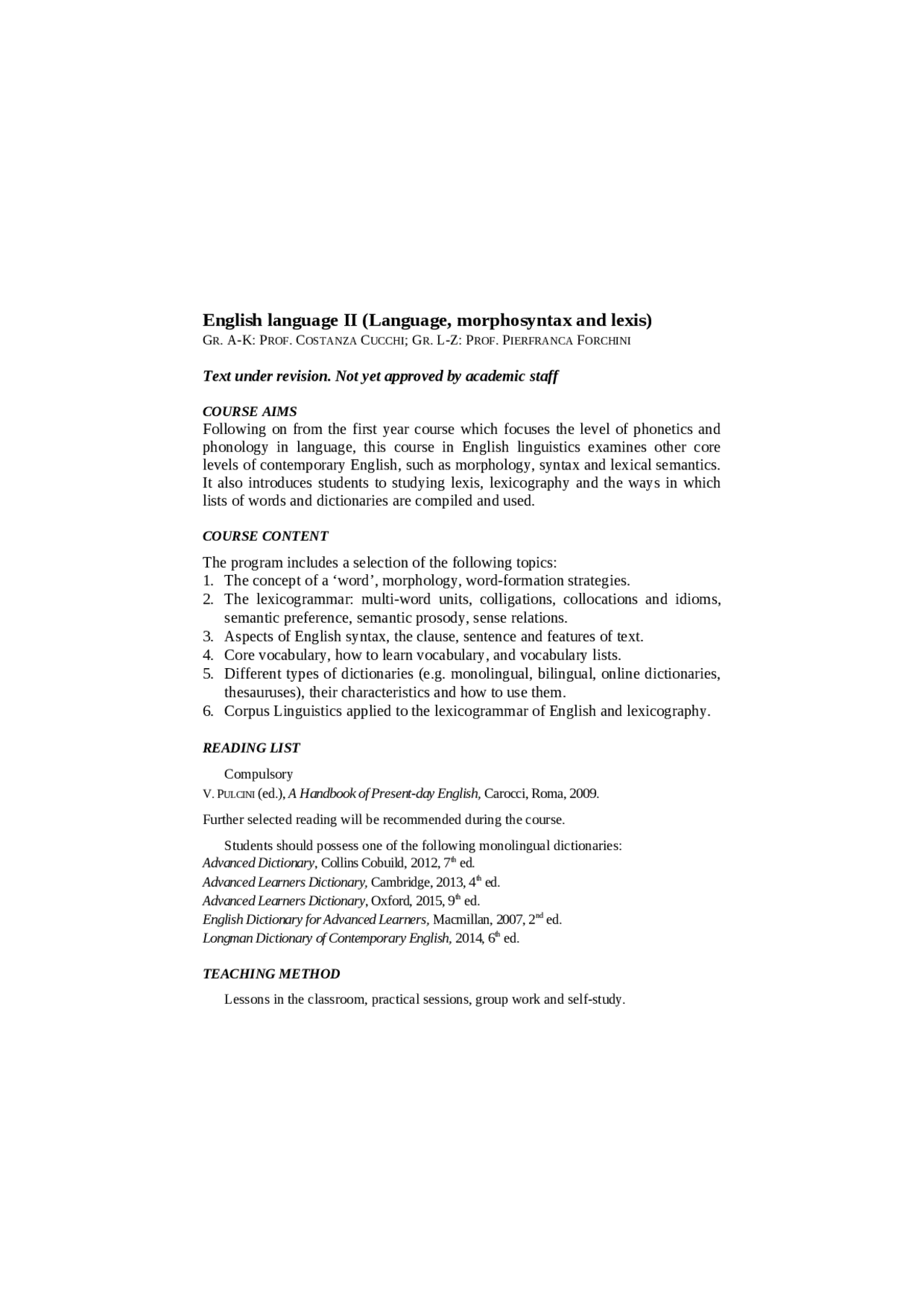 Morfosintassi inglese | Appunti di Lingua Inglese - Docsity