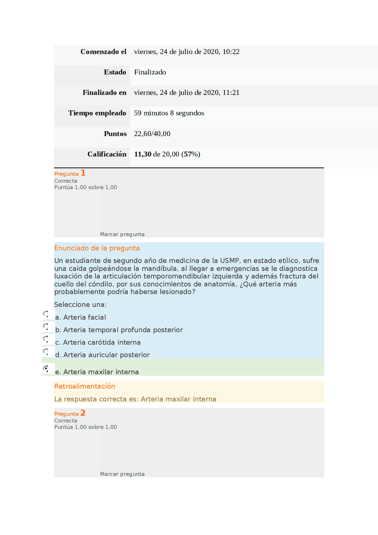 Examen De Practica Neuroanatomia Docsity