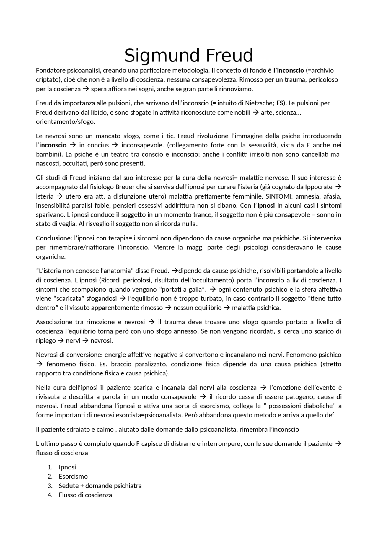 Riassunto E Appunti Su Sigmund Freud Docsity
