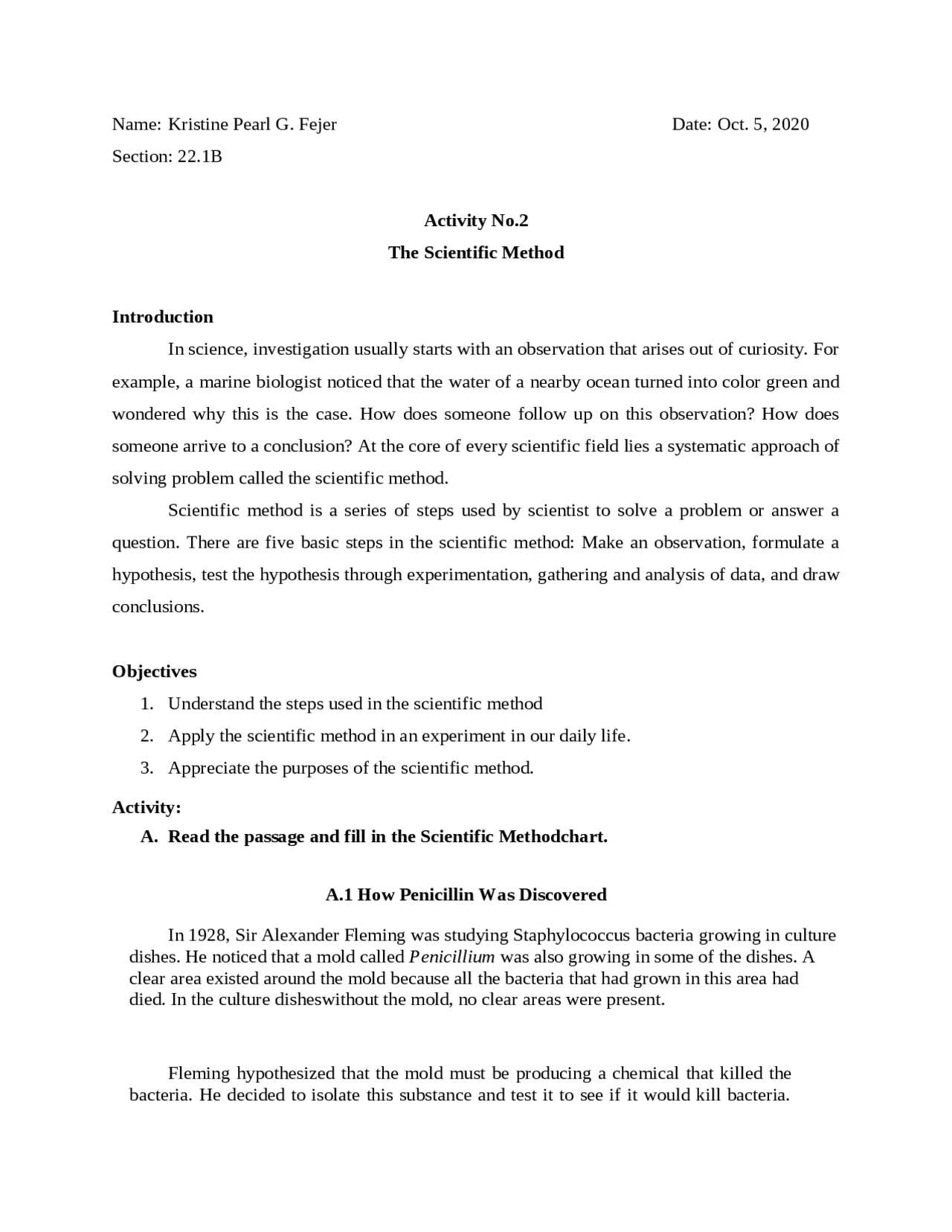 Activities From 3 To 6 Docsity