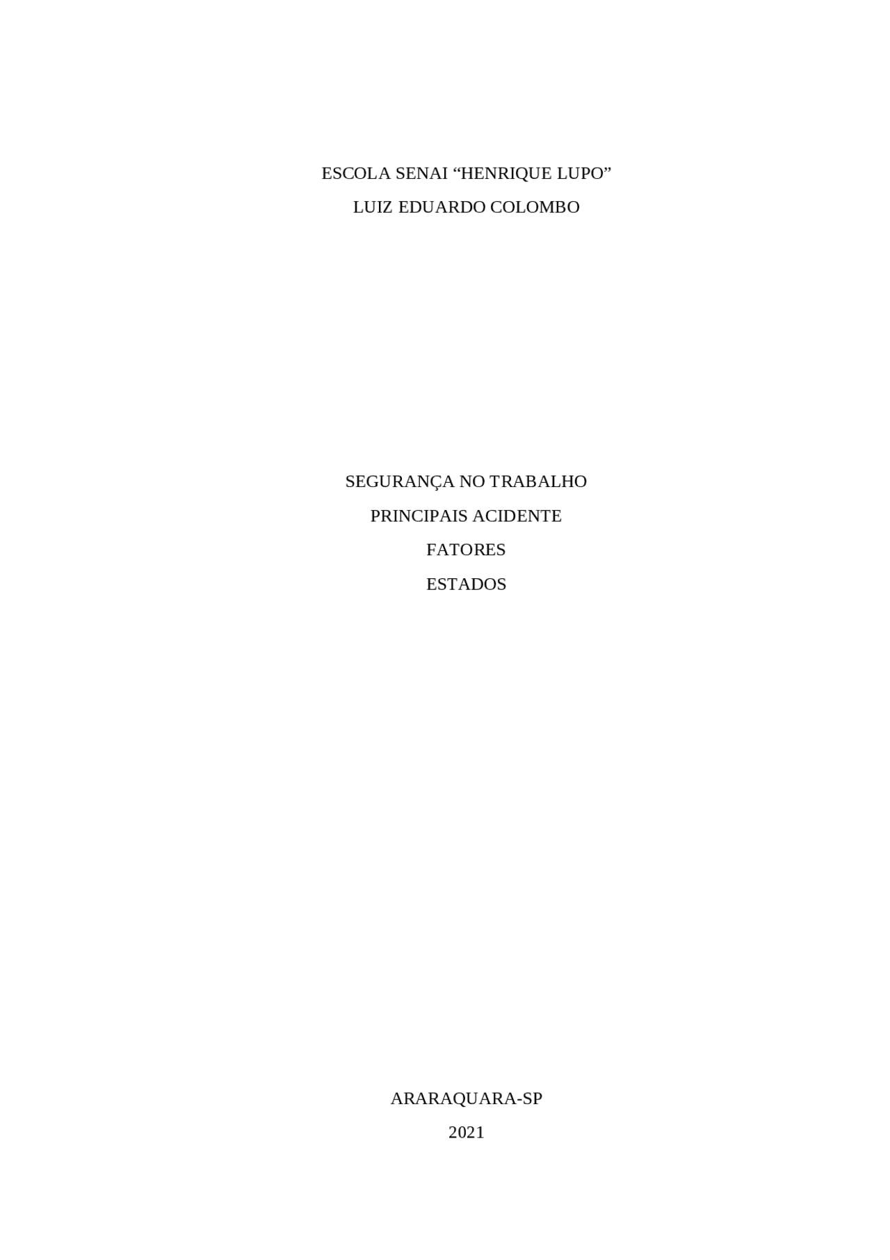 Segurança No Trabalho Docsity