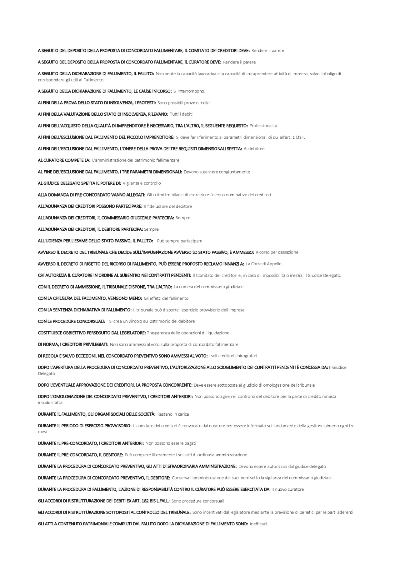 Test Diritto Fallimentare Unimercatorum Management Lm77 Docsity