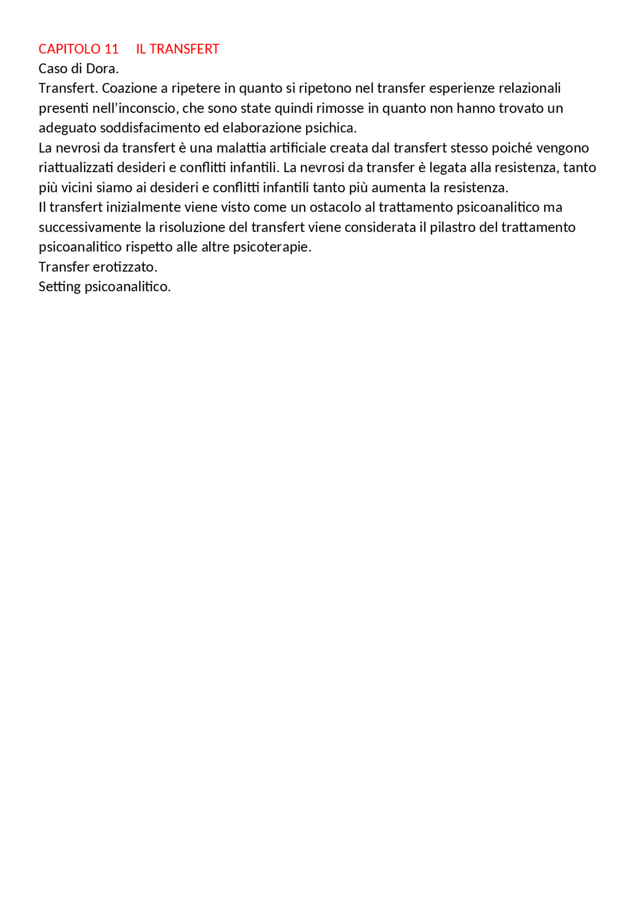 Appunti Sul Transfert Freud Docsity