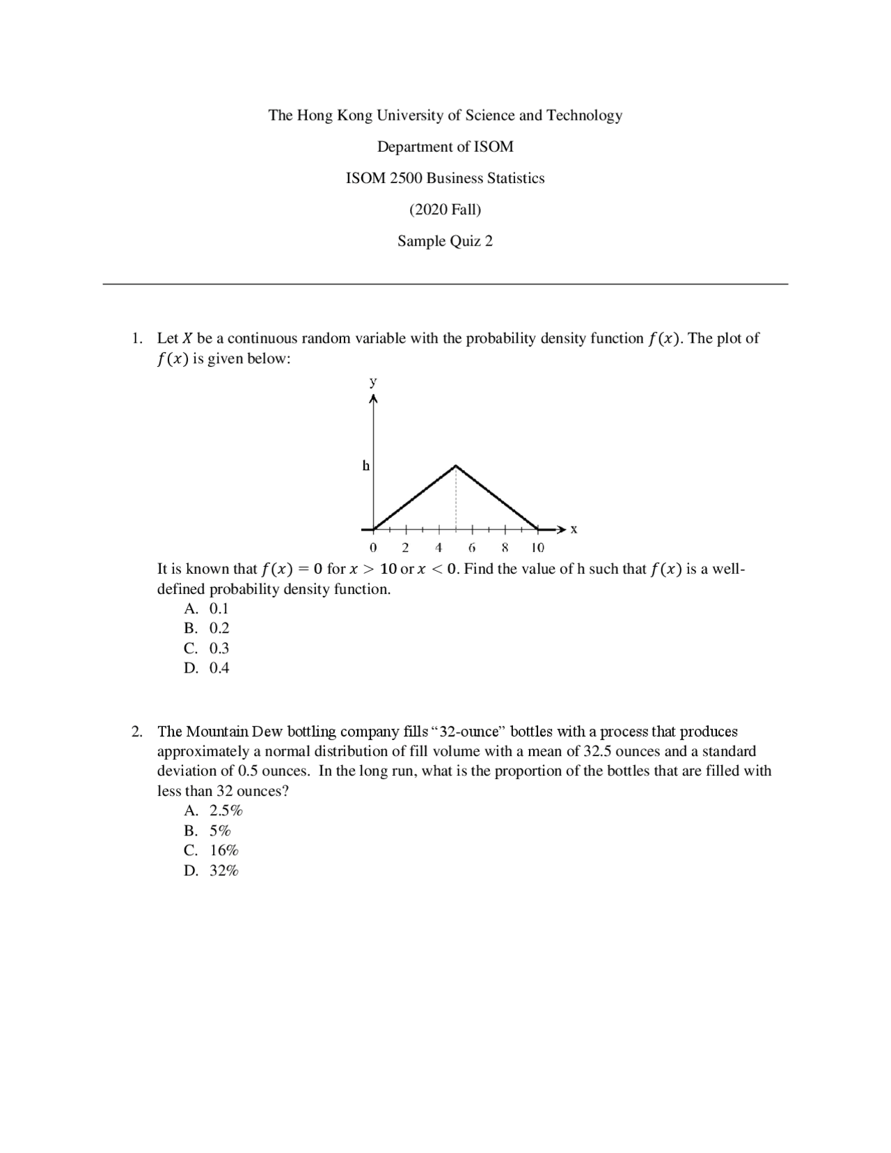 Information System Sample Quiz Docsity