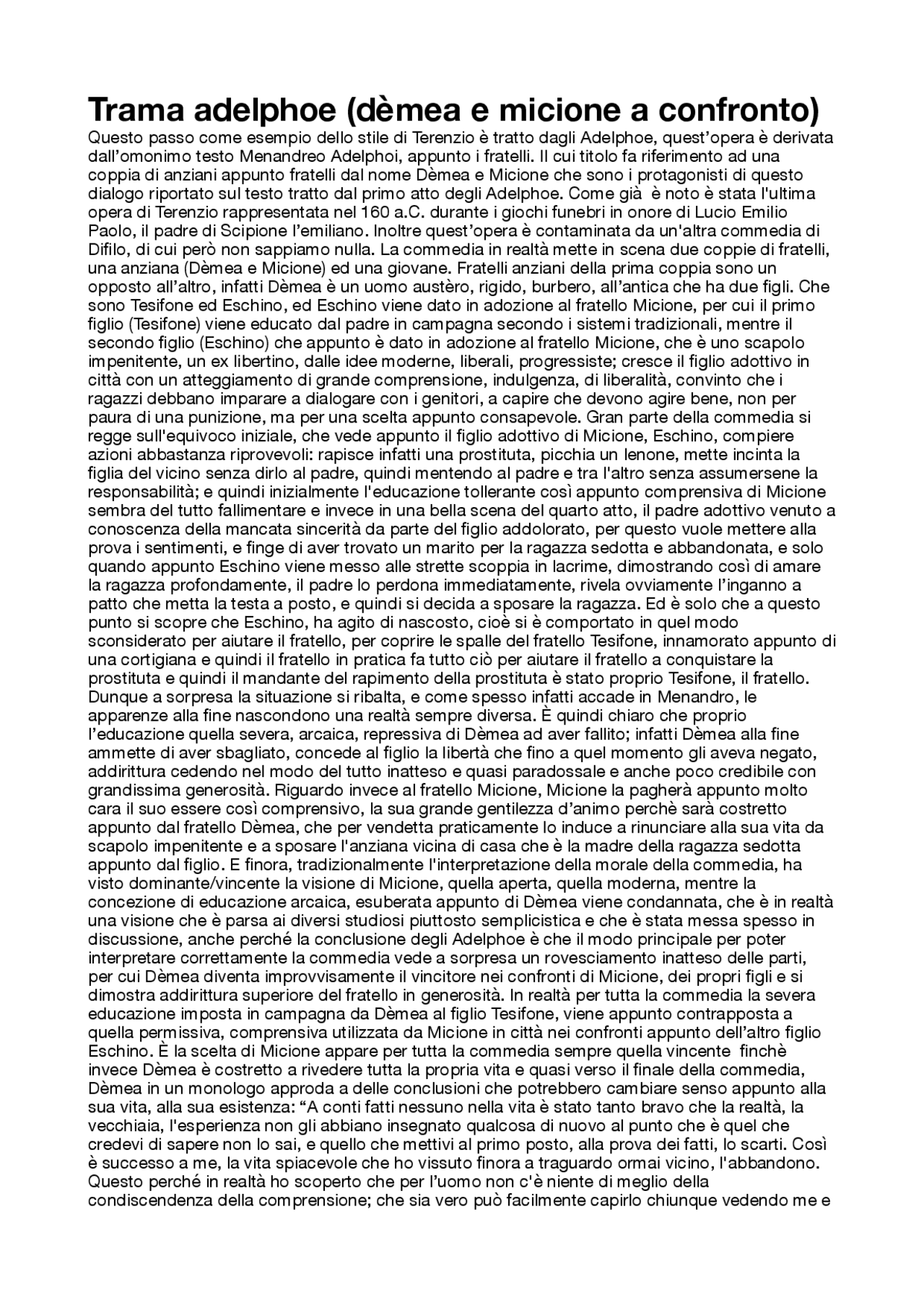 Trama degli degli adelphoe, traduzione e introduzione della lingua e ...