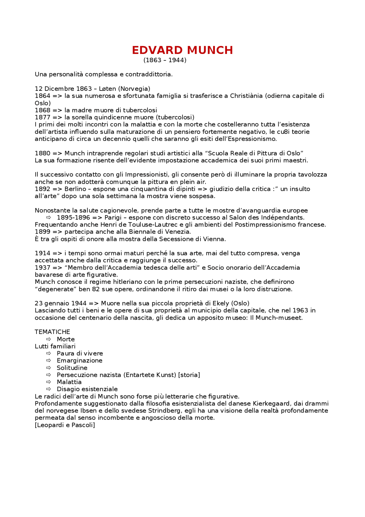 Edvard Munch e alcune opere | Appunti di Elementi di storia dell'arte ed espressioni grafiche ...
