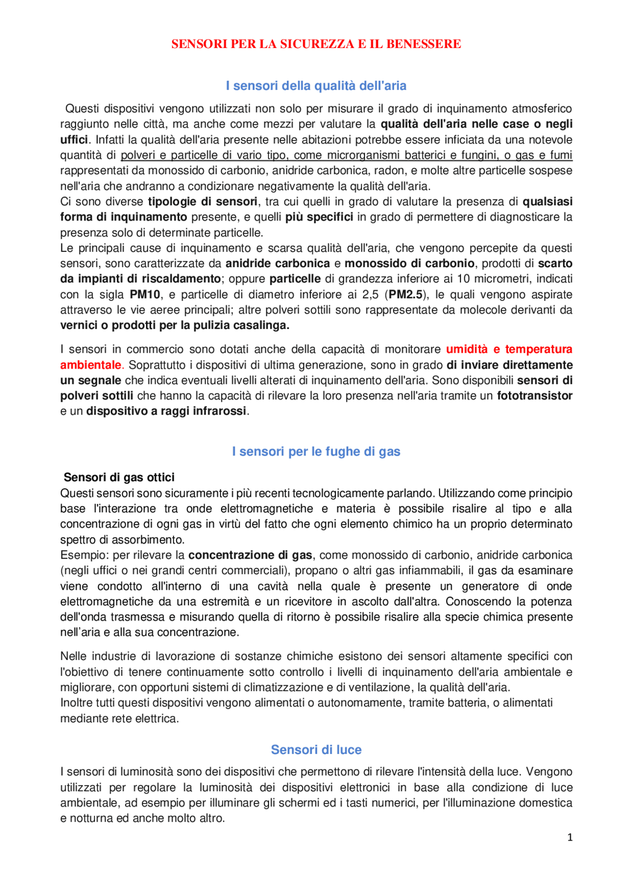 Sensori Di Sicurezza E Loro Tipologia Docsity