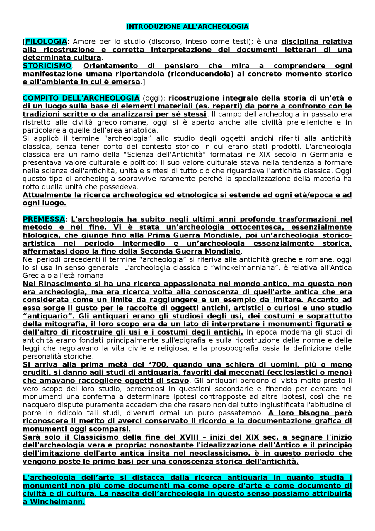 Introduzione Allarcheologia Docsity