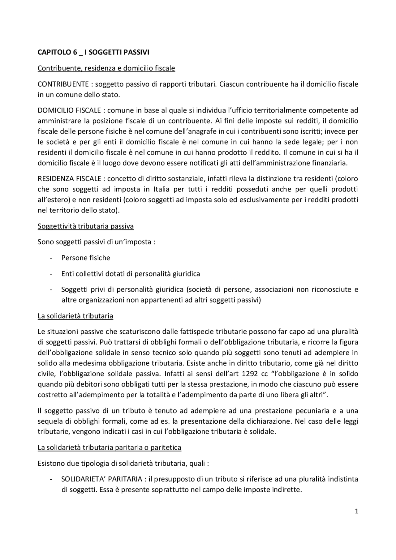 Diritto Tributario Parte Generale Docsity