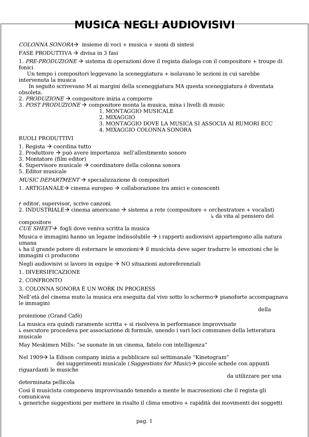 Riassunto Sul Libro Lo Schermo Sonoro Docsity