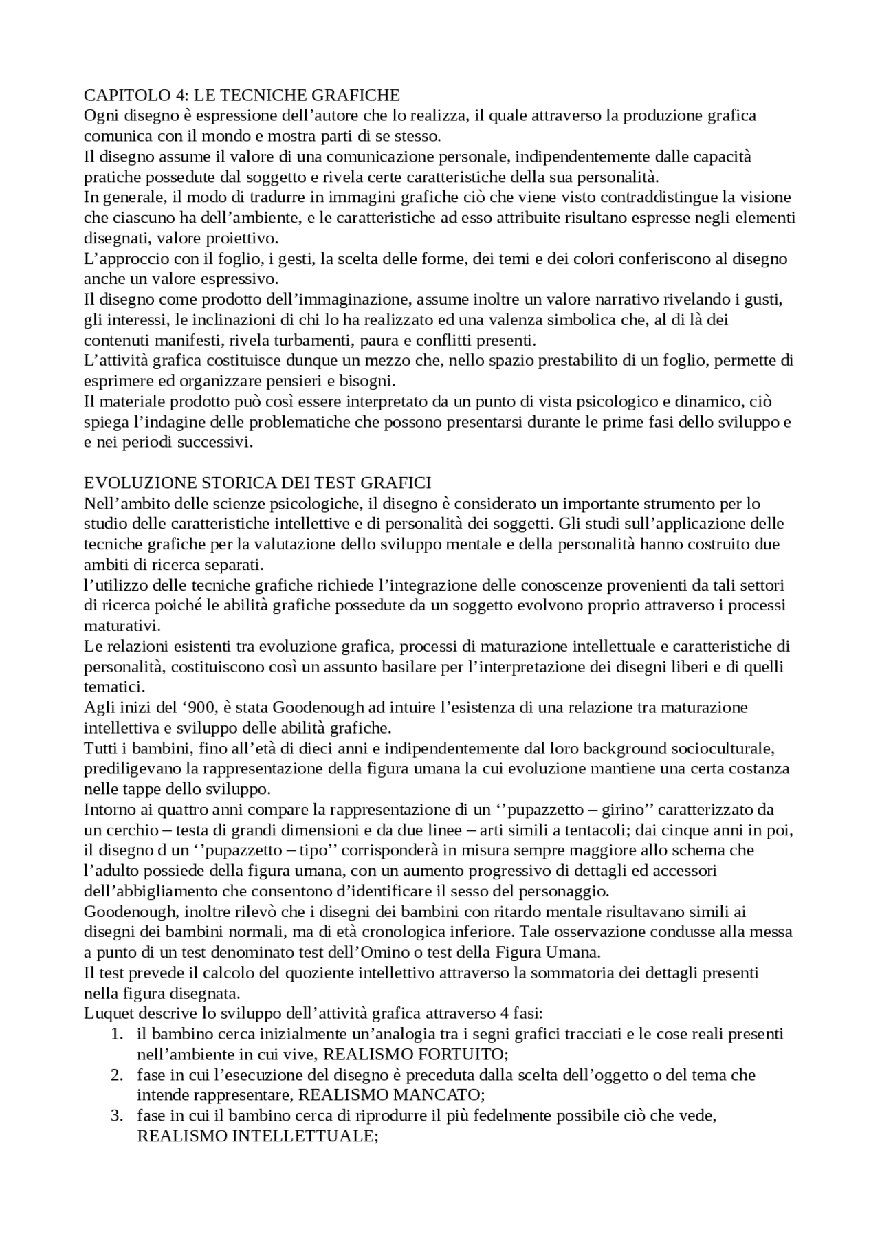 Teorie E Tecniche Dei Test Tecniche Grafiche Apuntes De Psicología