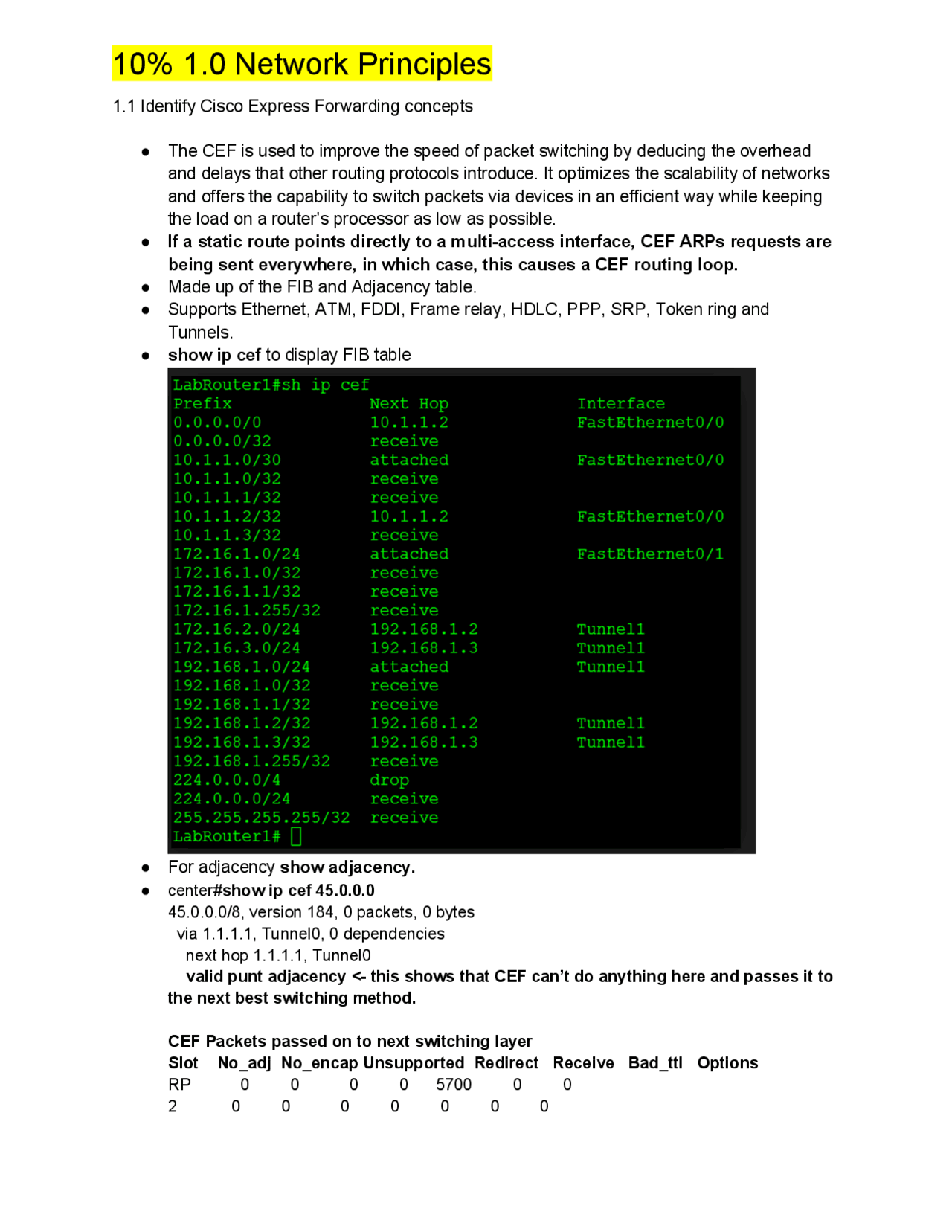 Cisco CCNP 300-101 Study Notes | Lecture notes Network Design | Docsity