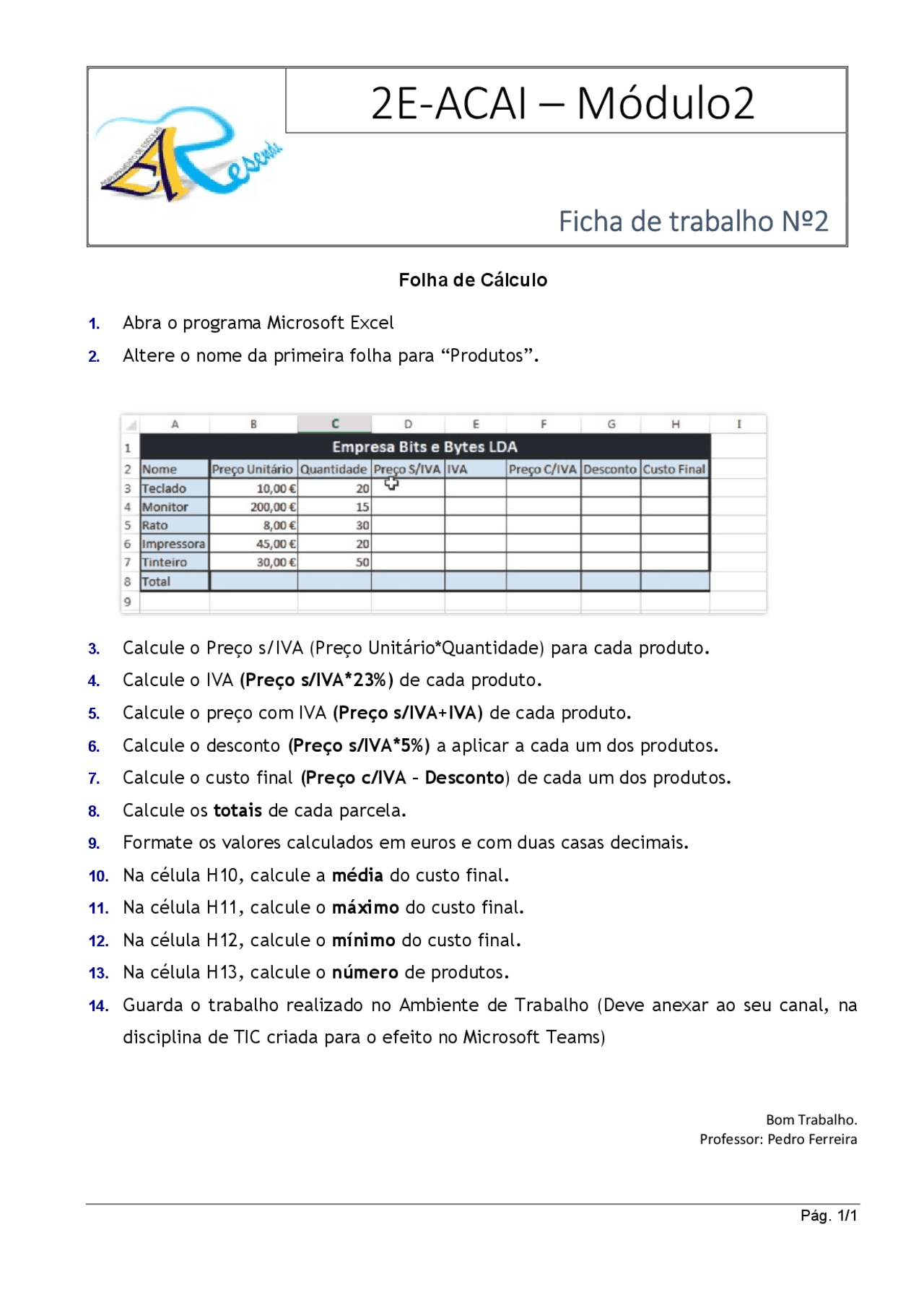 Arquitetura De Computadores E Aplicações Informáticas Docsity