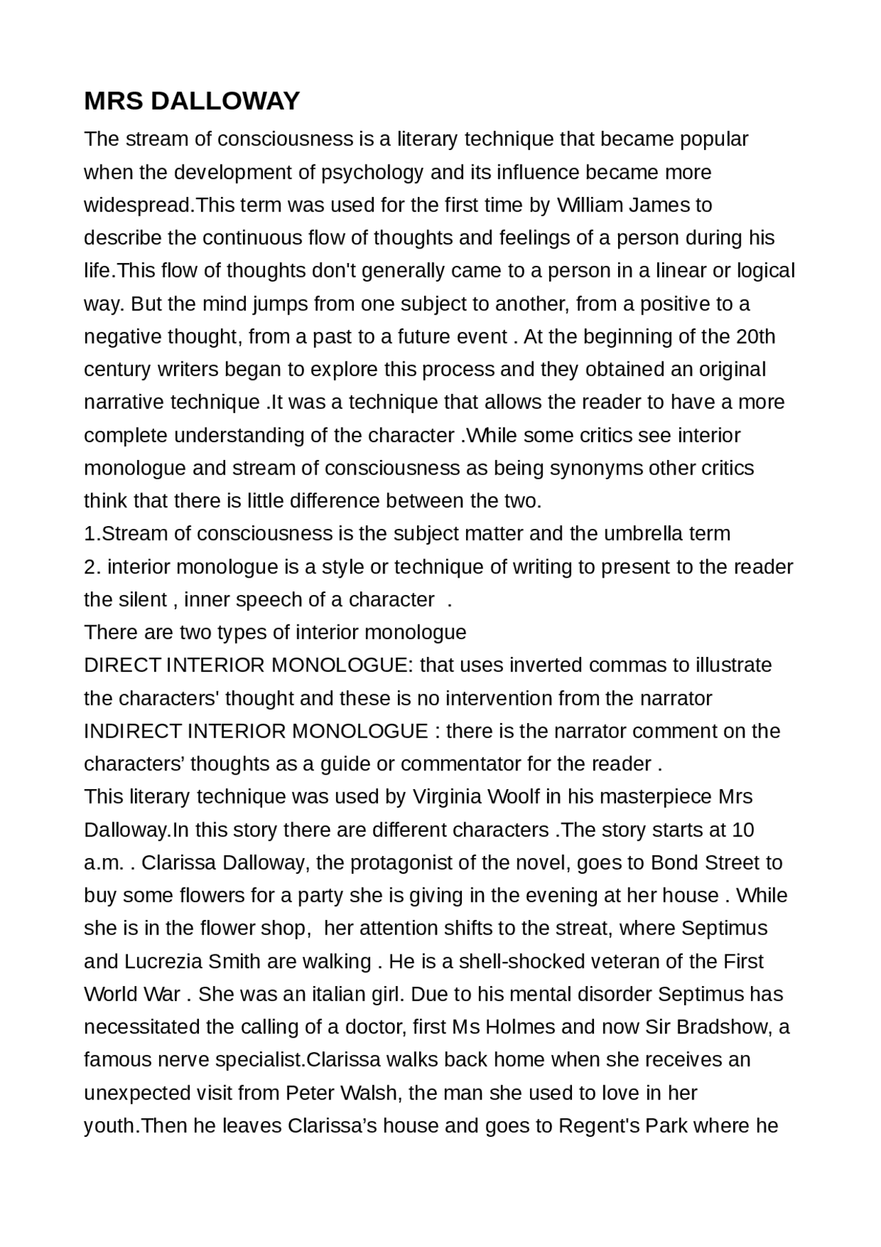 Virginia Woolf Docsity