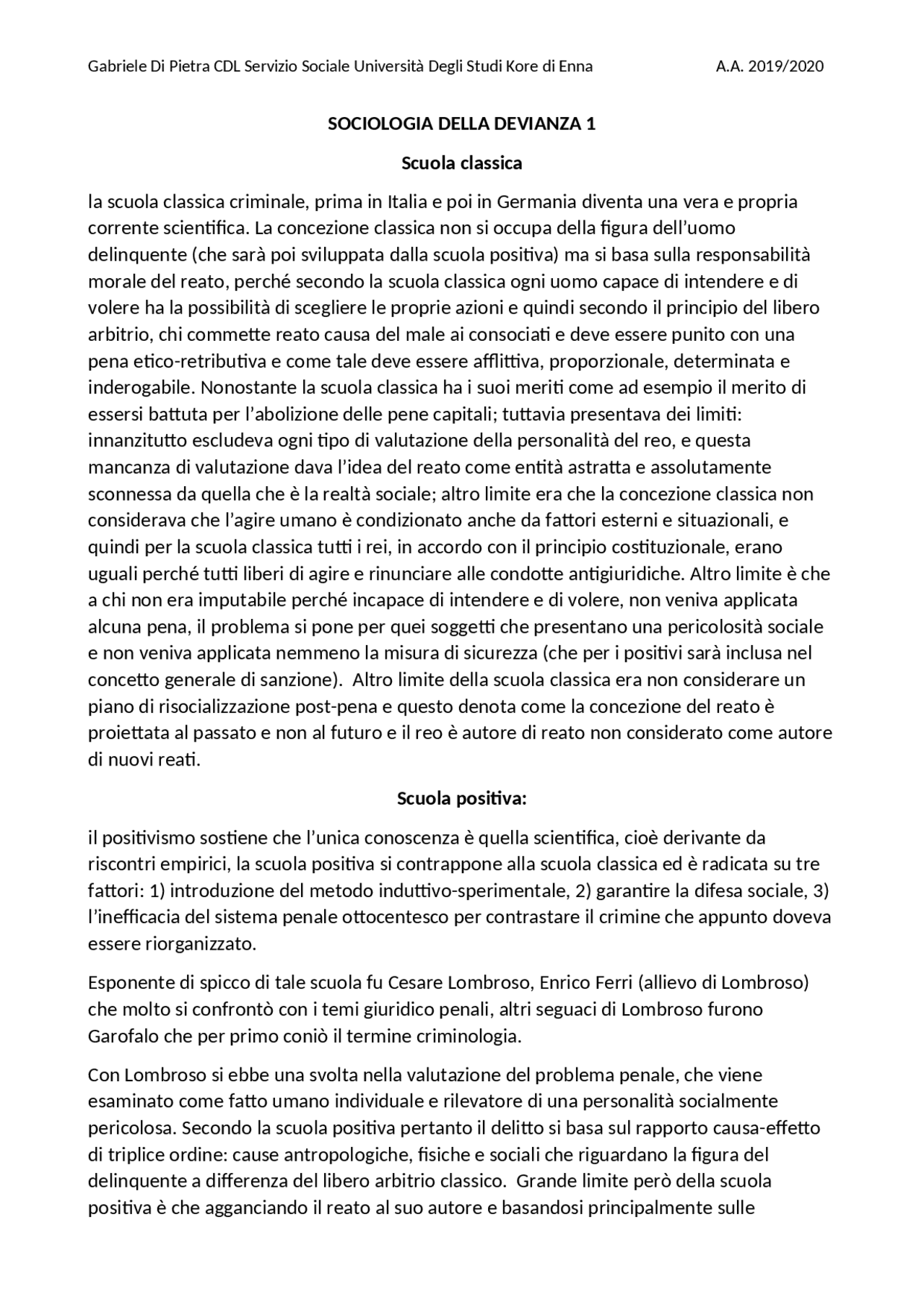 Sociologia Della Devianza Docsity