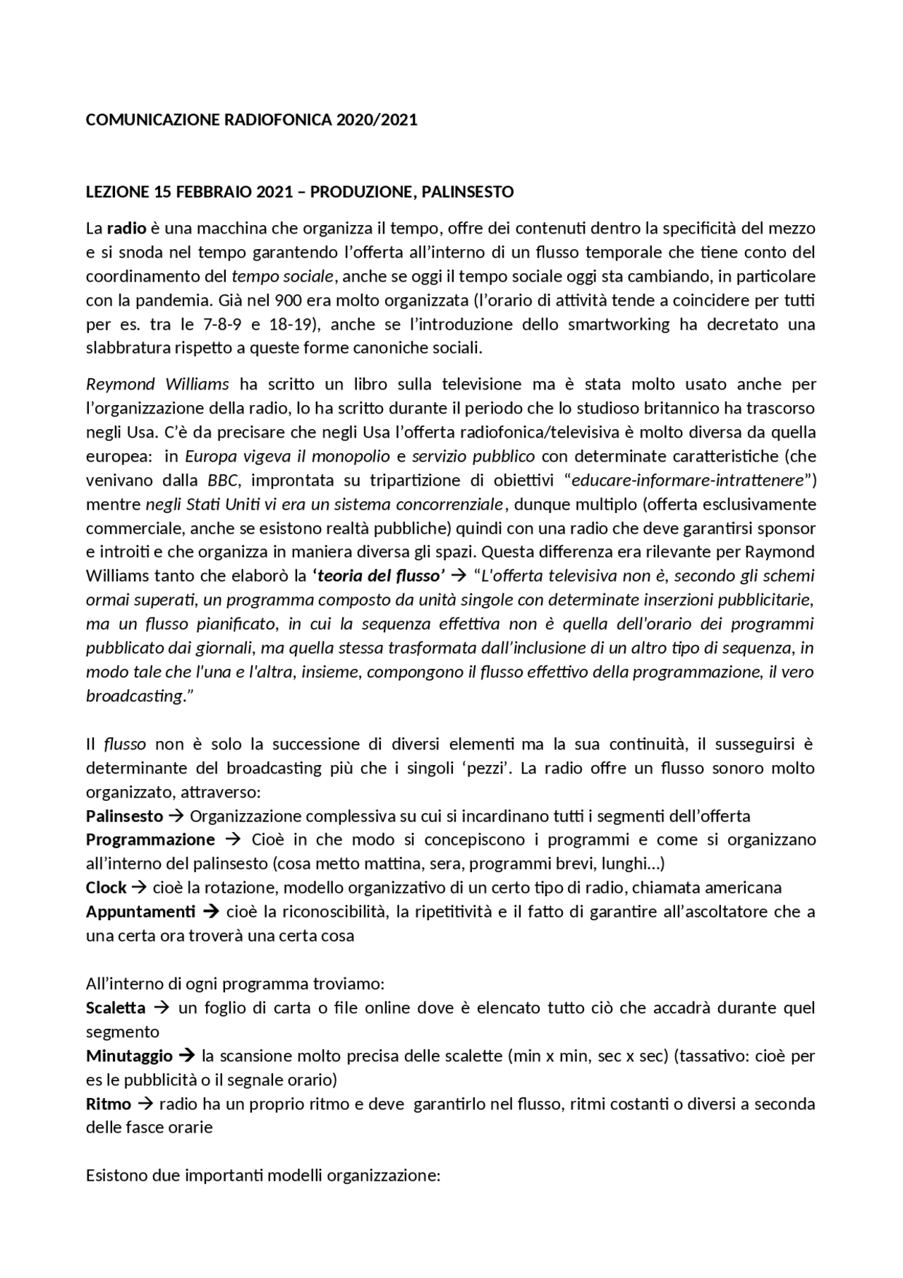 Appunti Per Esame Di Comunicazione Radiofonica 2021 Iulm Docsity
