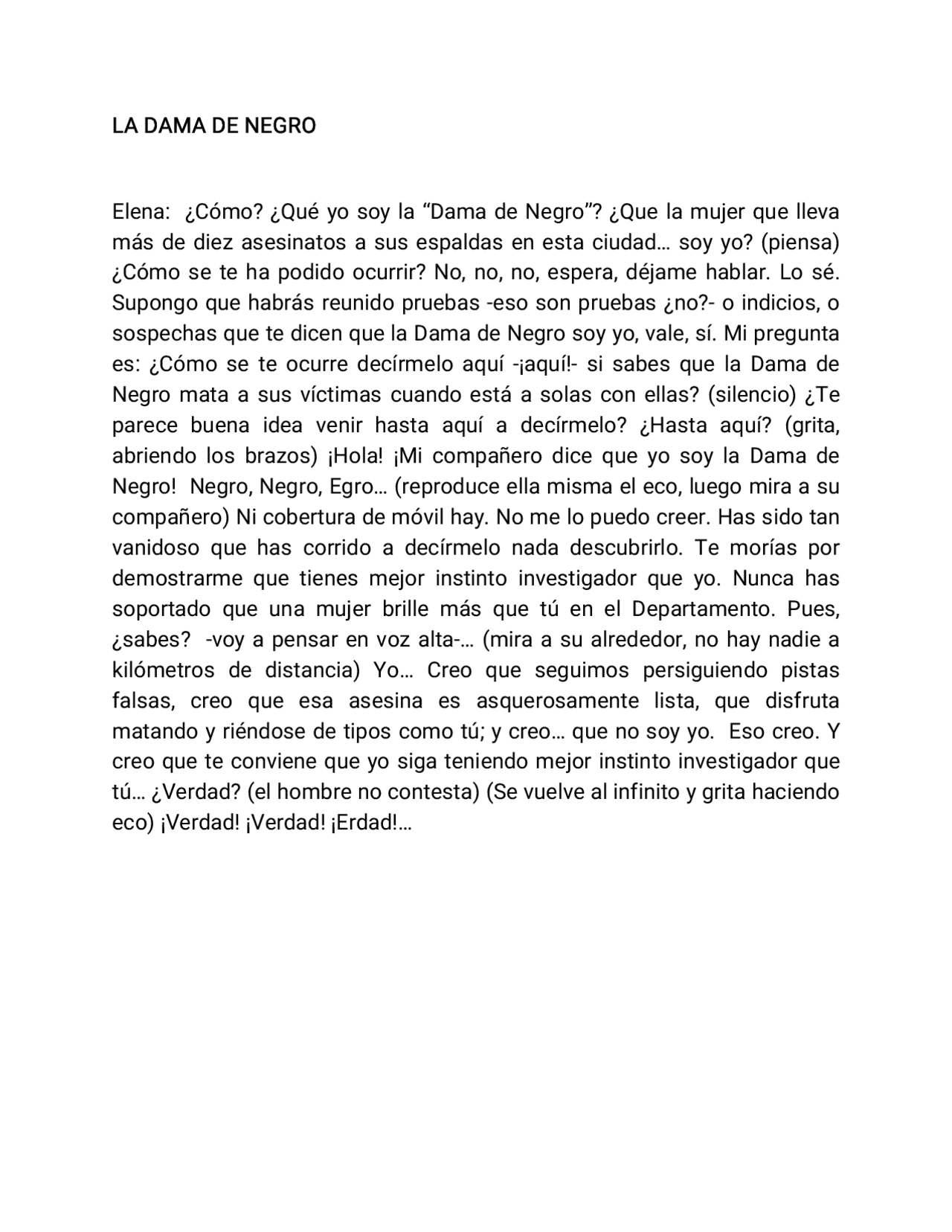 La Dama De Negro Para Teatro Docsity