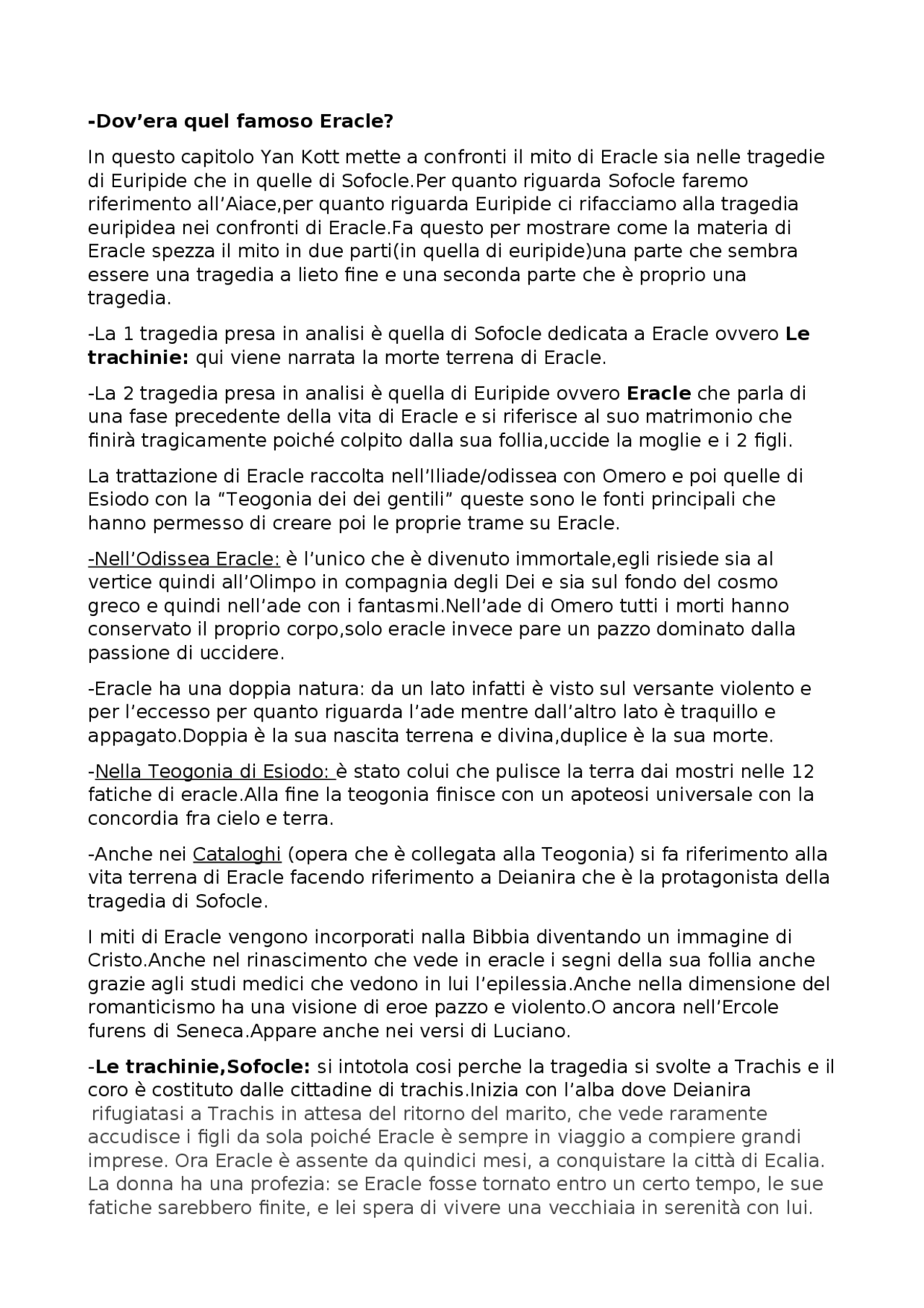 Argomenti riguardanti la tragedia greca - Docsity