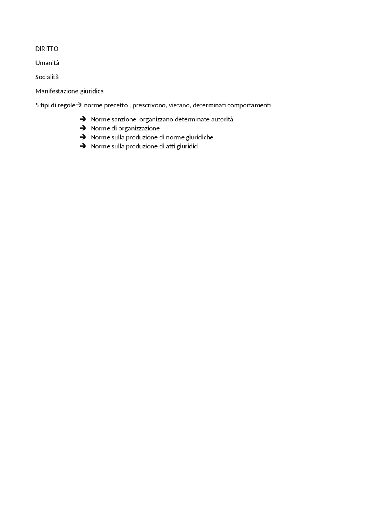 Diritto Cinque Tipi Di Norme Docsity
