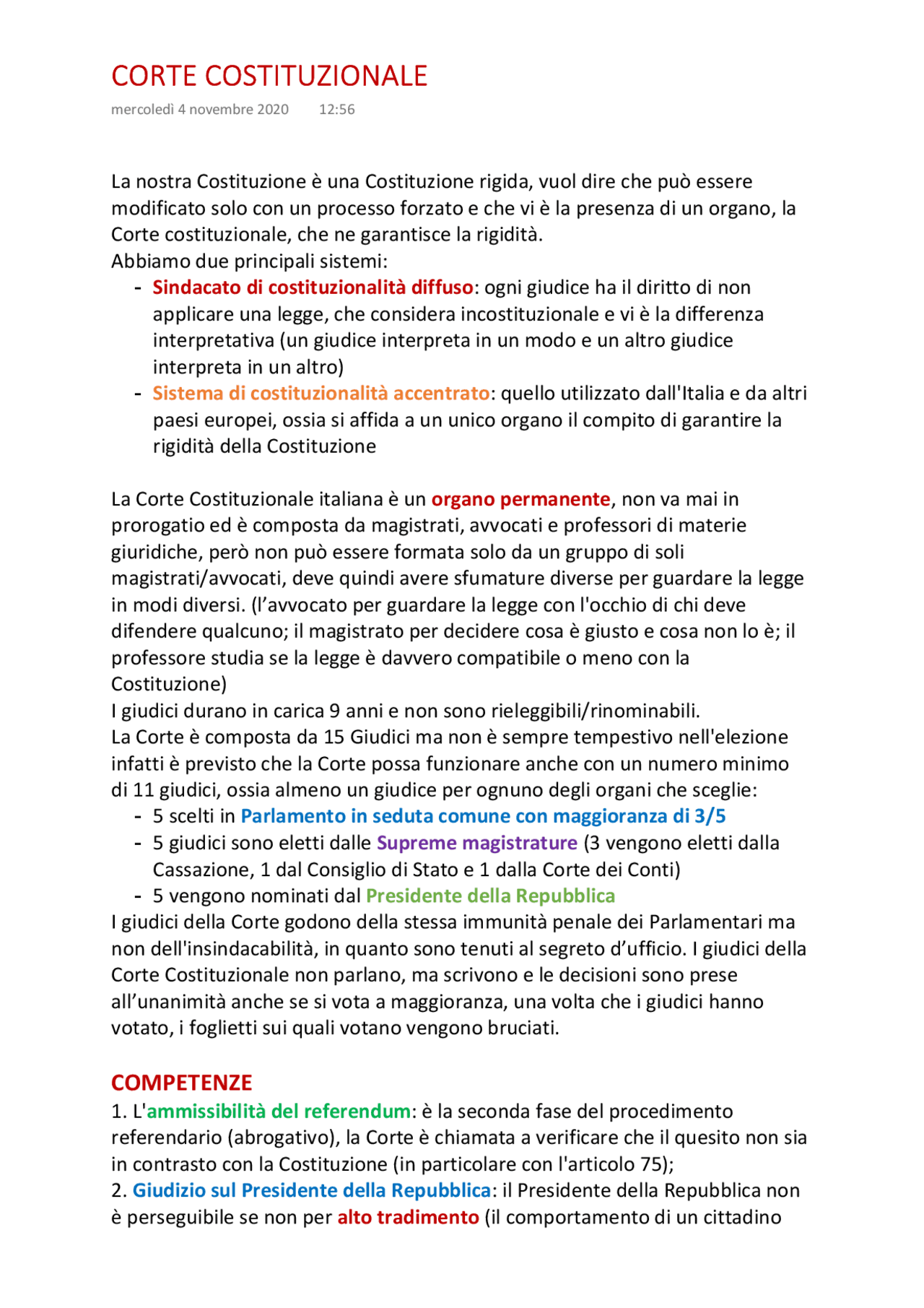 Corte Costituzionale Docsity