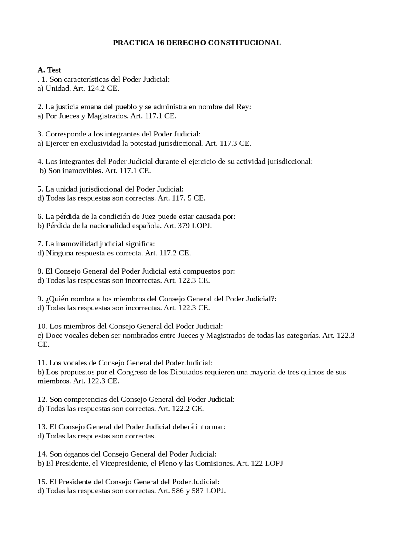 Practica 16 Derecho Constitucional Docsity