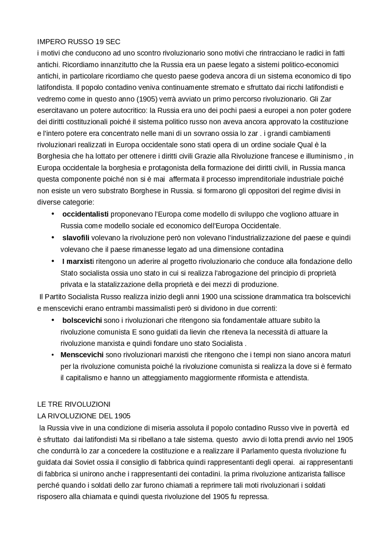 Impero Russo 19 Sec Docsity