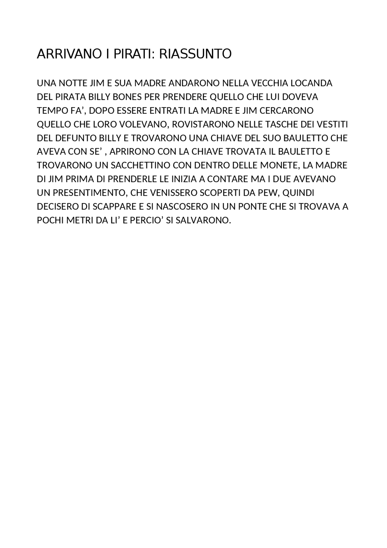 Arrivano I Pirati Di Stevenson Docsity