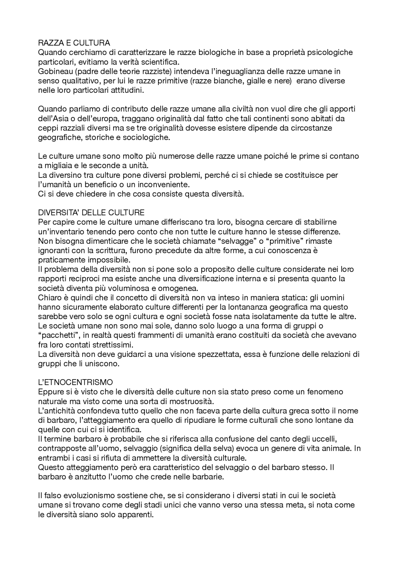 Razza E Storia Di Claude Levi Strauss Docsity