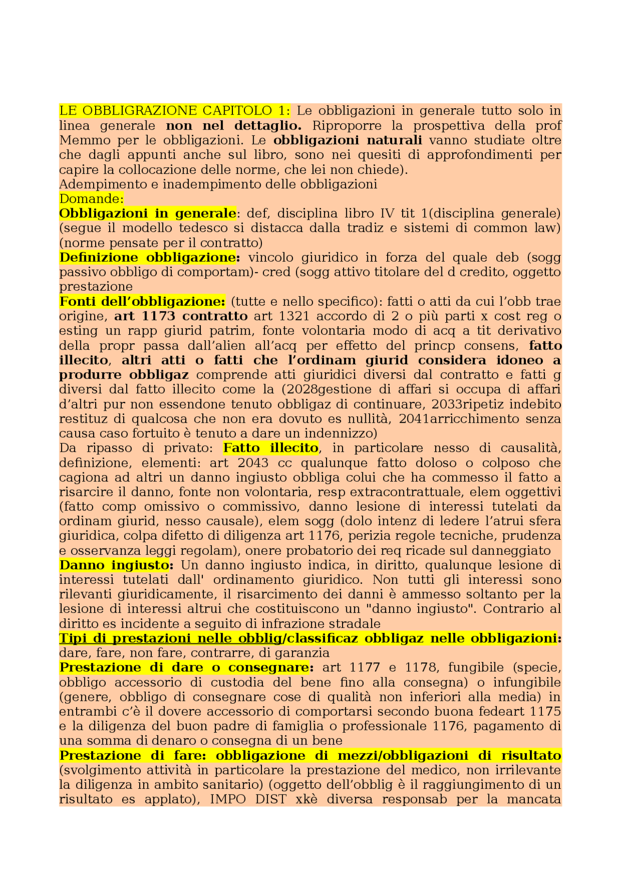 Programma Esame Daniela Memmo - Docsity