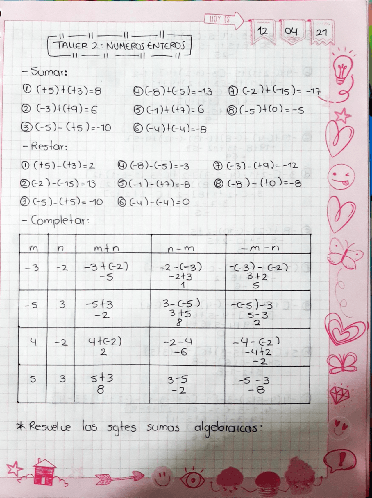 Hojas De Trabajo De álgebra Lineal