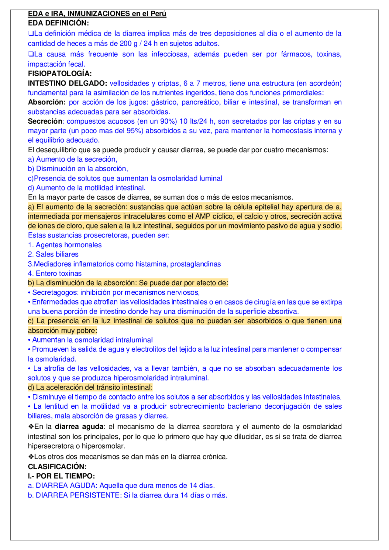 EDA E IRA, INMUNIZACIONES EN EL PERÚ - Docsity
