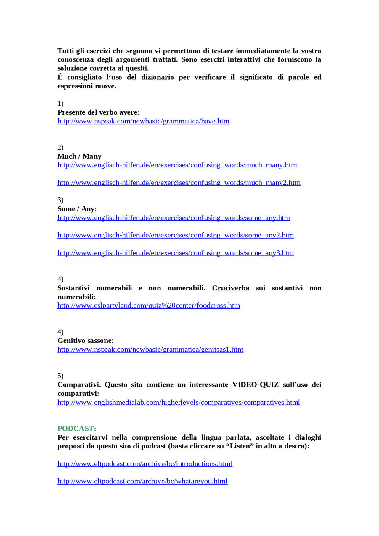 Inglese Università Unimercatorum Docsity
