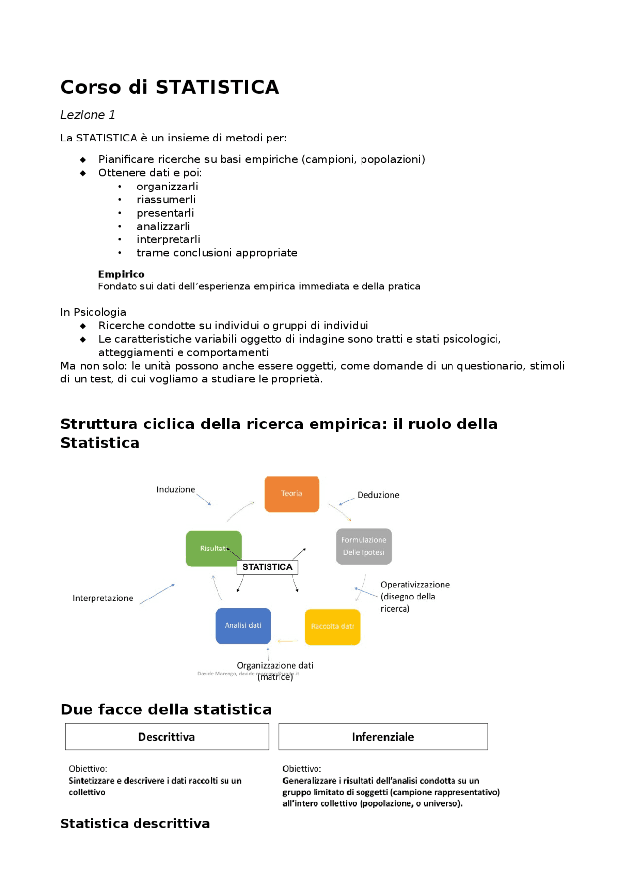 Lezione 1 Appunti Statistica Docsity
