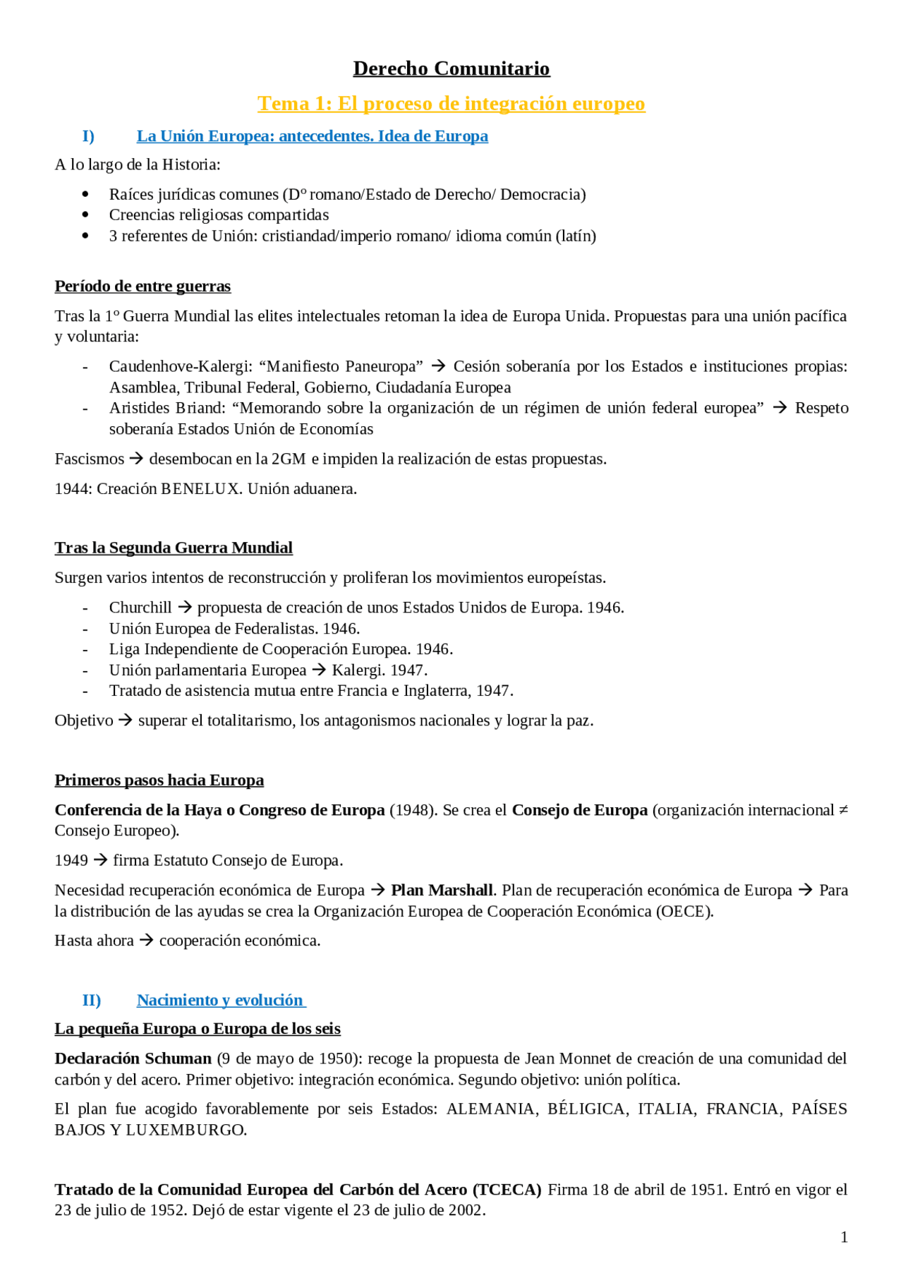 Apuntes Derecho Comunitario Docsity