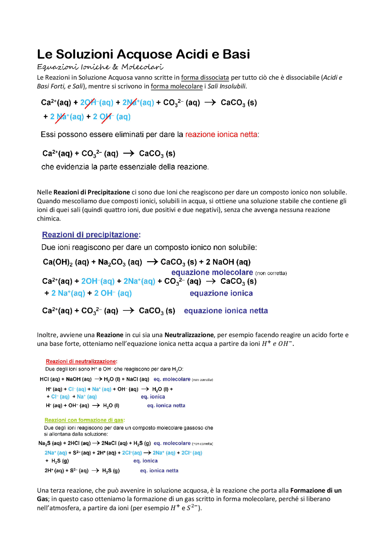 Le Soluzioni Acquose Acidi e Basi - Docsity
