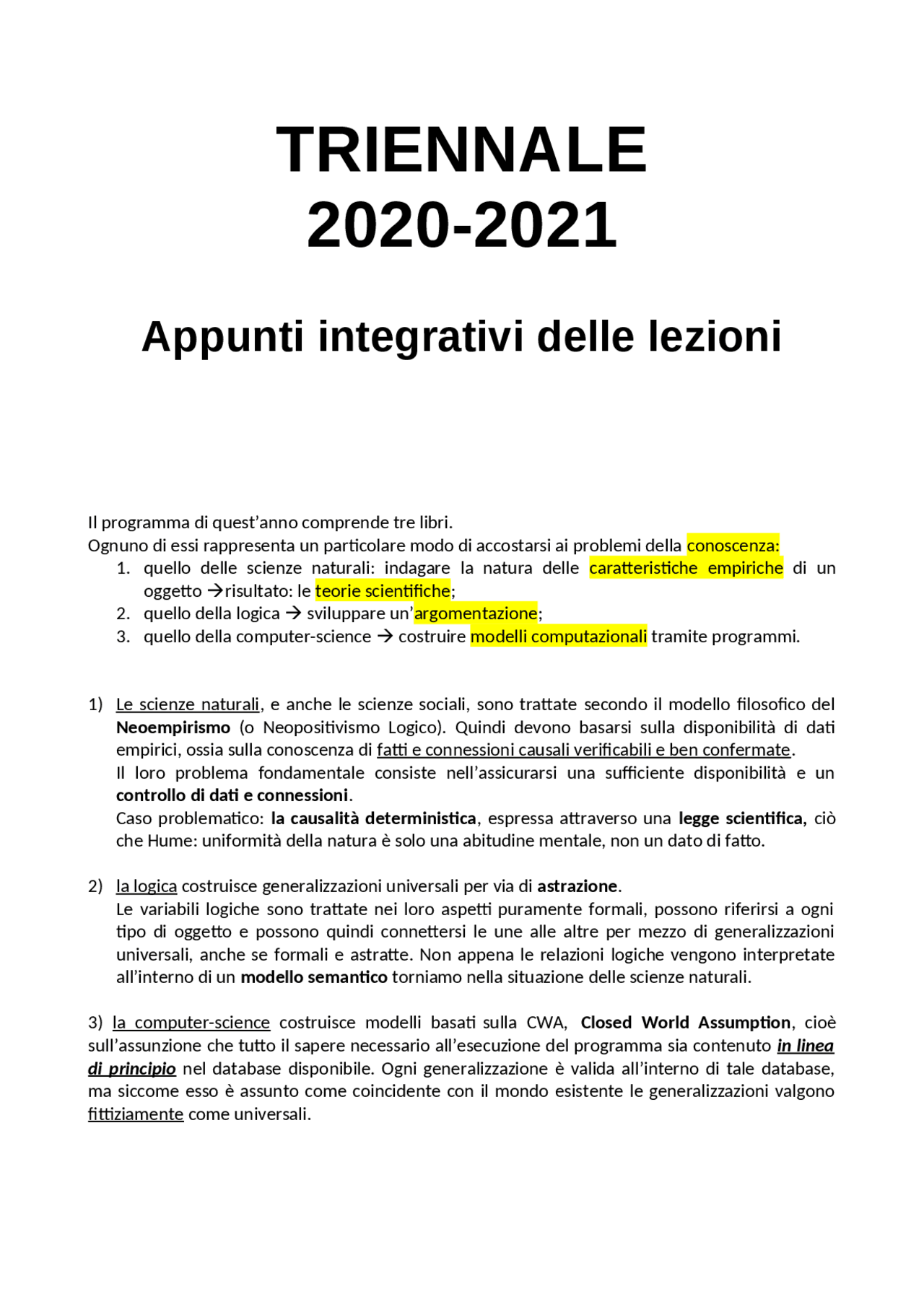 I Problemi Della Conoscenza Docsity