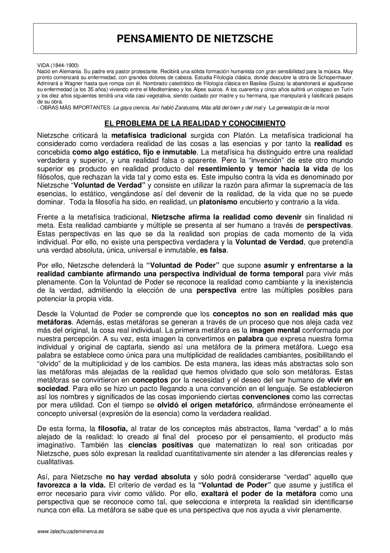 Apuntes De Nietzsche Docsity