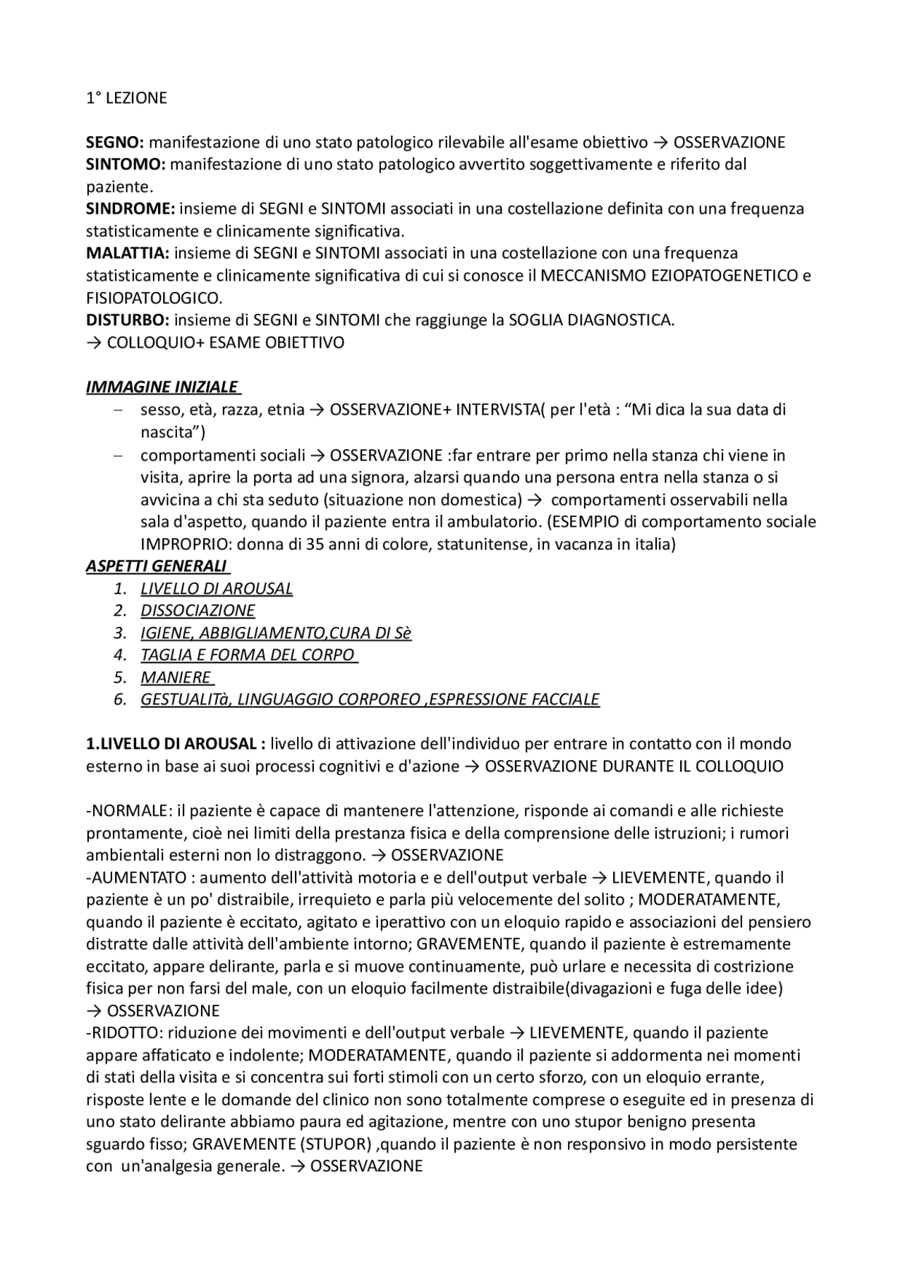 Appunti Di Elementi Di Psicopatologia Docsity