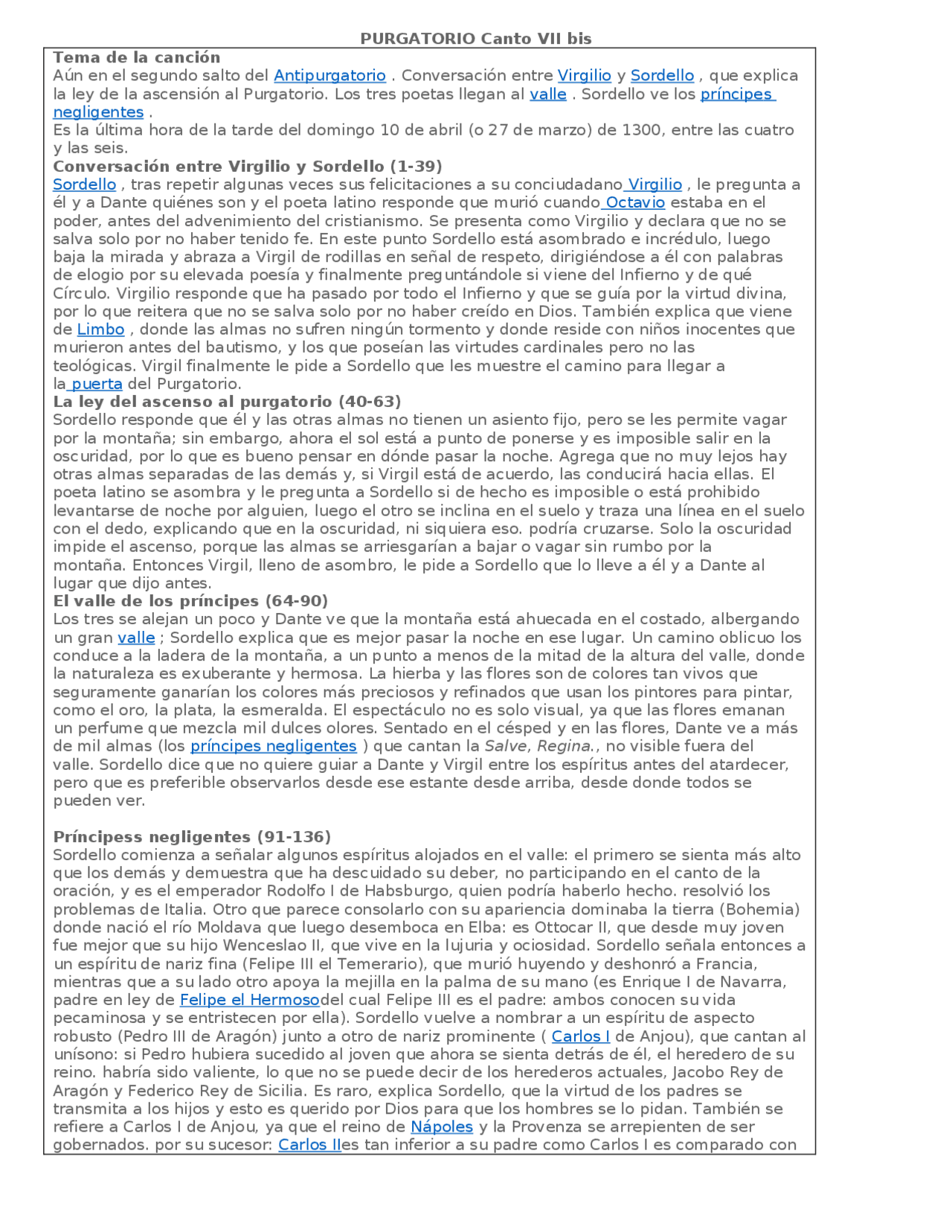 Divina comedia canto VII - Docsity