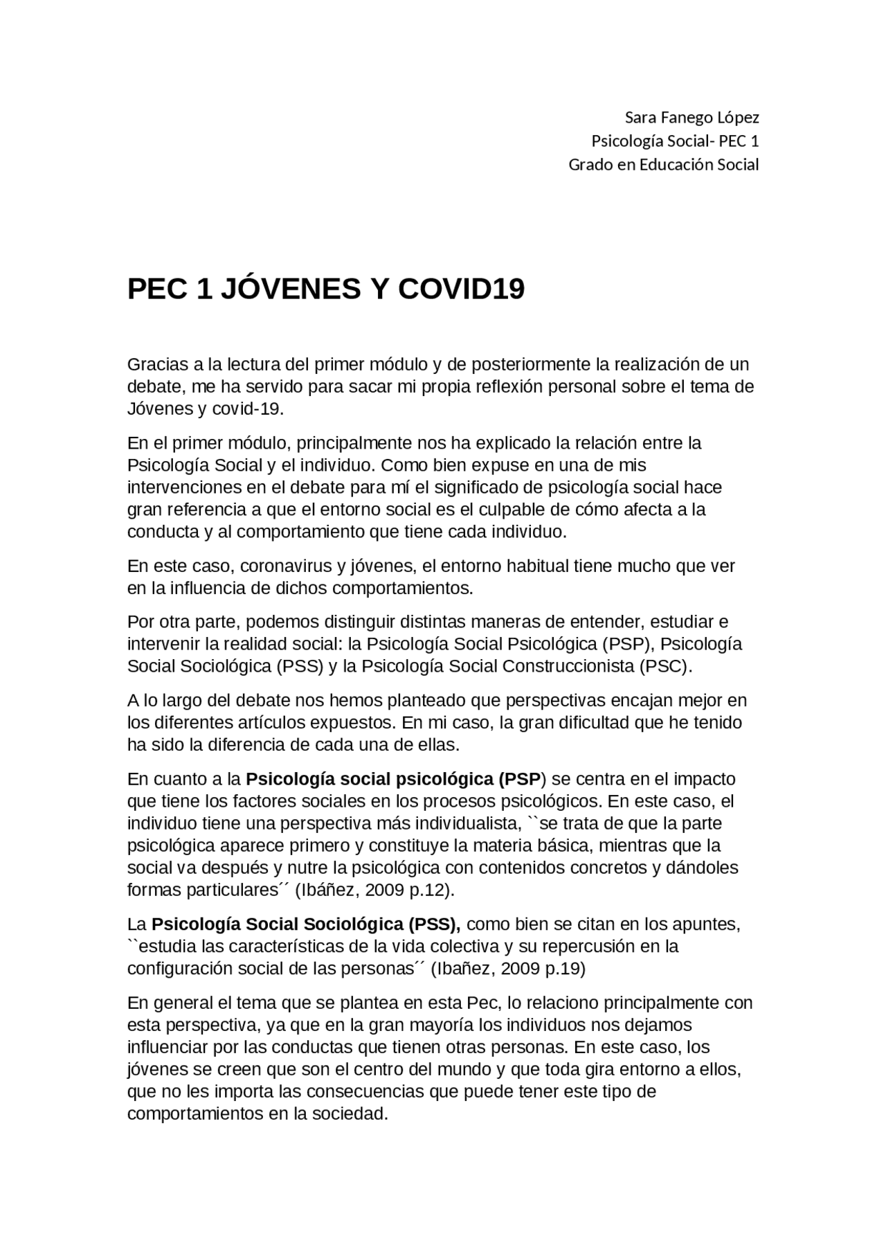 Pec 1 Psicología Social Uoc Ejercicios De Psicología Social Docsity